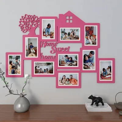 Home Sweet Home Pink Hanging Photo Frame - WallMantra